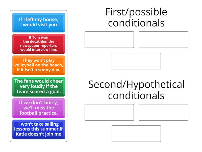 First and Second Conditionals - Group sort