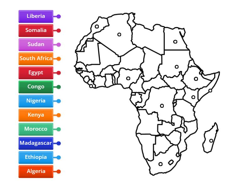 WCH Africa Map Review Game - Labelled diagram