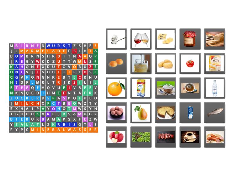 Lebensmittel (A1) - Wordsearch