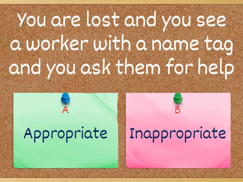 Appropriate and Inappropriate (Stranger) - Quiz
