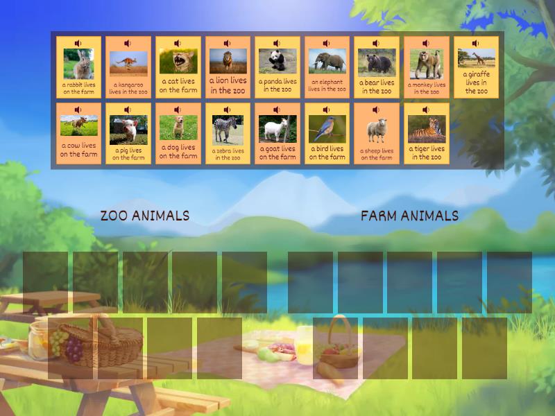 FARM - ZOO ANIMALS - Group sort