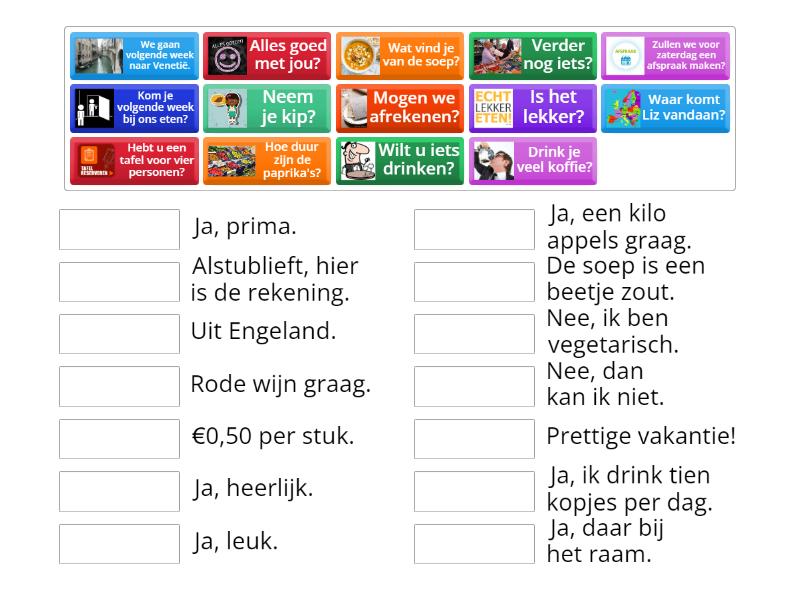 Nederlands in gang H6.8 Vraag en antwoord combineren - Match up