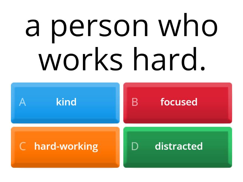 for Adjectives 1: Words to describe behaviour/personality traits - Quiz