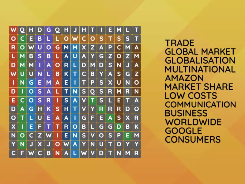 Globalisation Wordsearch - Sopa de letras