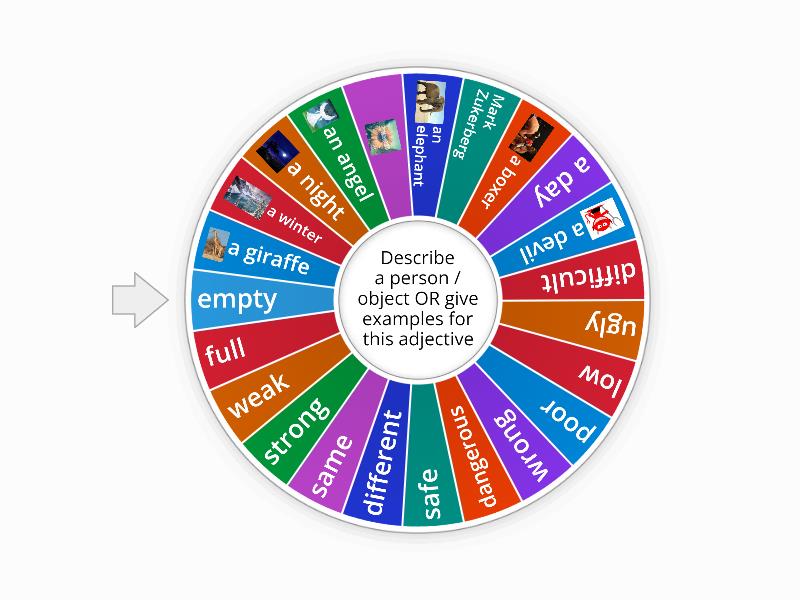 Adjectives EF 2B production - Spin the wheel
