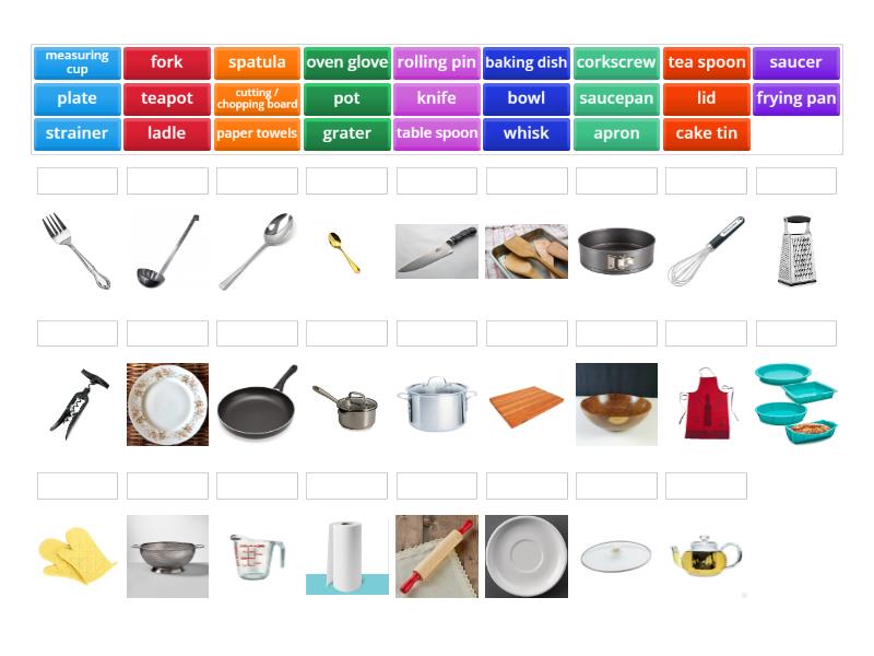 Kitchen utensils - Match up