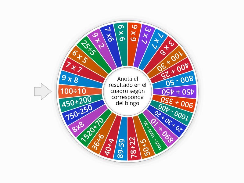 RULETA DE MATEMATICA - Roleta aleatória