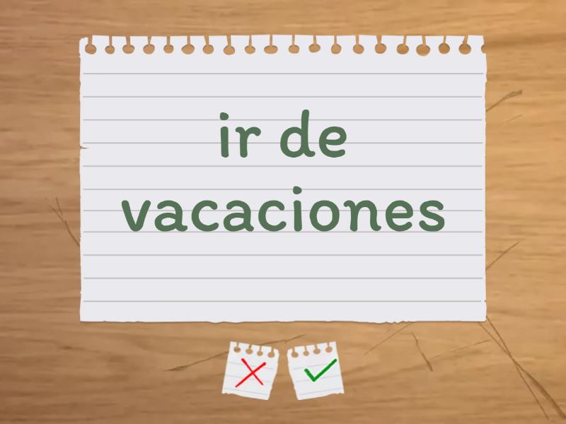 de vacaciones - Flash cards
