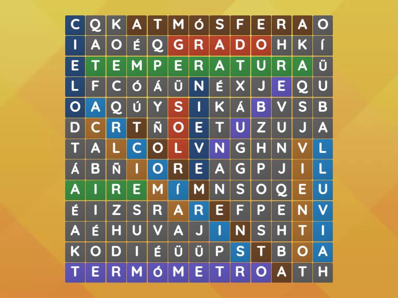 Encuentra en la siguiente sopa de letras el vocabulario aprendido sobre ...