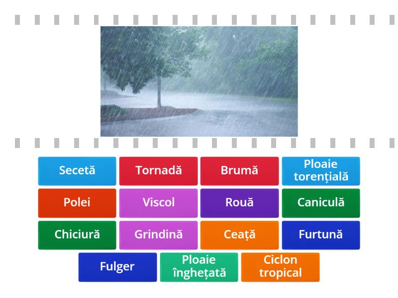 Fenomene meteorologice - Găsește perechea