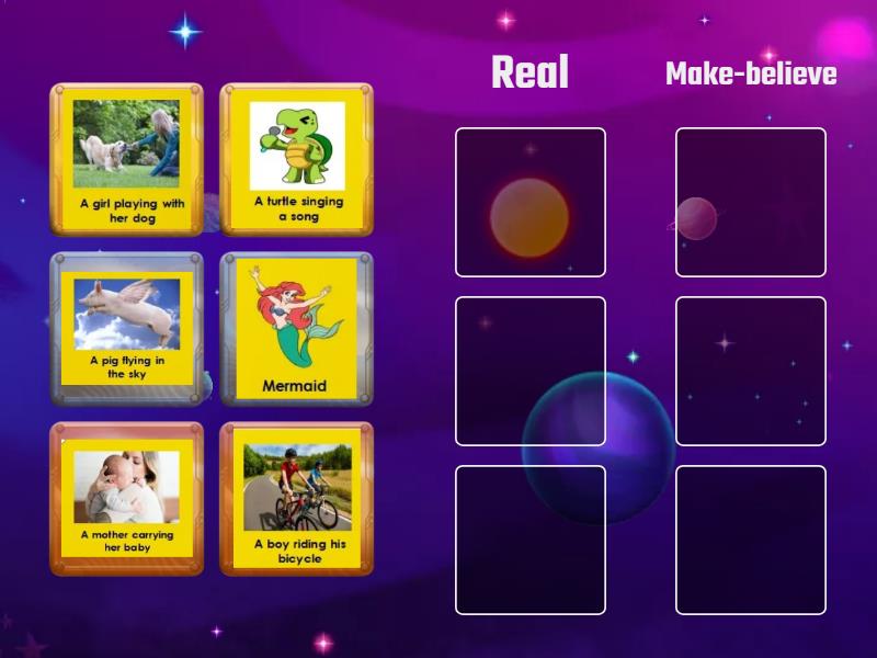 Group sort ( Real or Make-believe) - Ordenar por grupo
