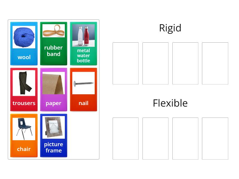 3rd Primary Science Unit 5: Flexible vs. Rigid - Ordenar por grupo