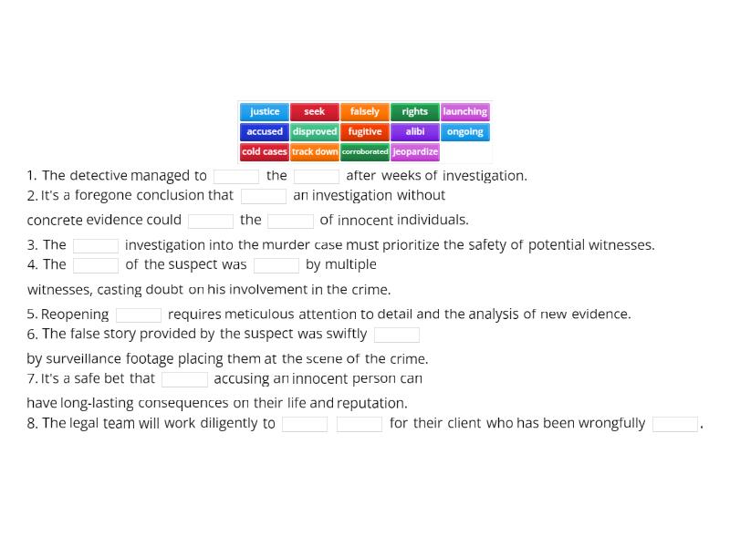 True crime (HW gaps) - Complete the sentence