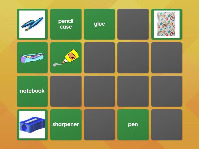 4o ano School supplies - Matching pairs