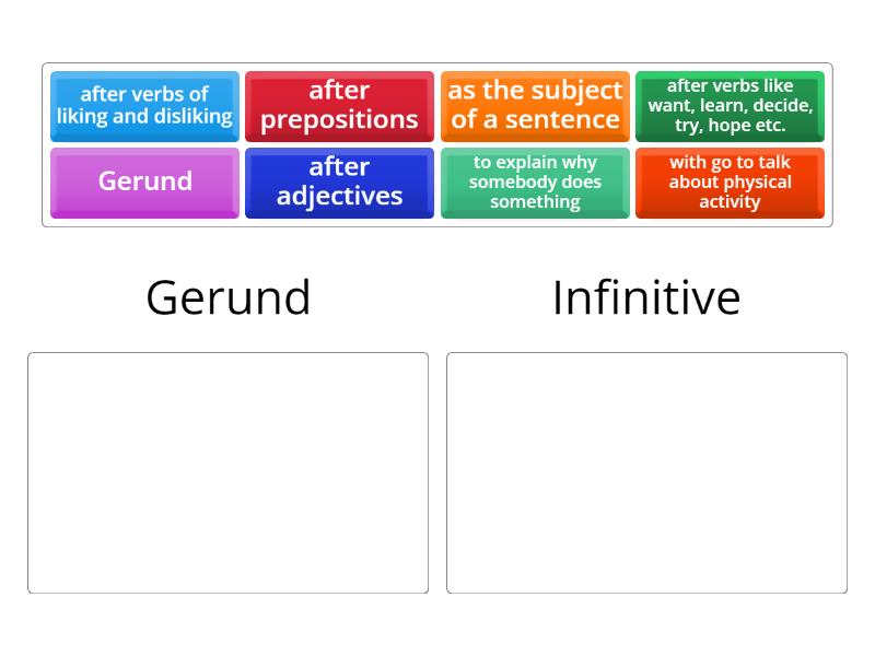 Gerund/infinitive - Group sort