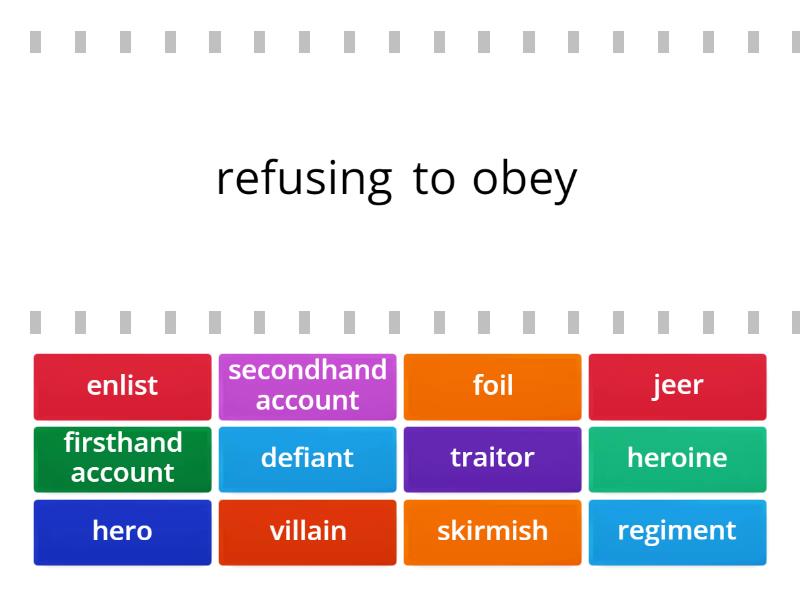 CKLA Unit 7 Lesson 11-12 Vocabulary Words - Find the match