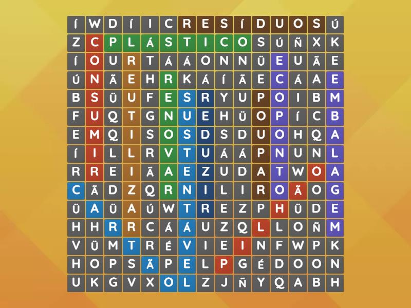 Reciclar - Sopa de letras