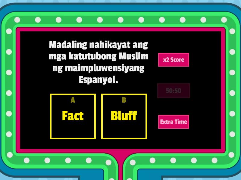Fact or Bluff - Gameshow quiz