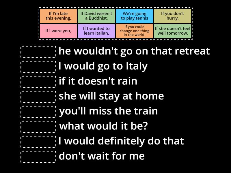 1st and 2nd Conditionals - Match up