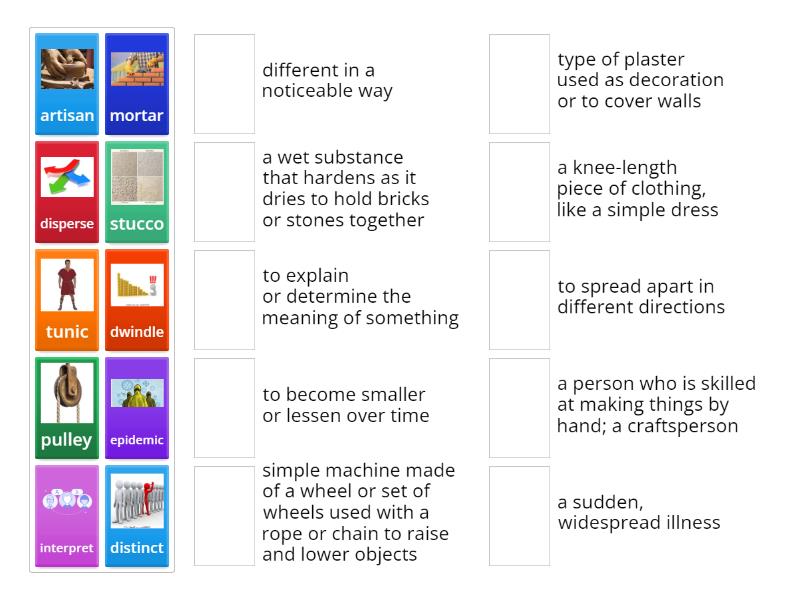 CKLA G5 U2 Lesson 4 vocabulary - Match up