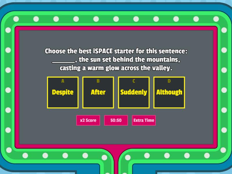 iSPACE Sentence Starters - Gameshow quiz