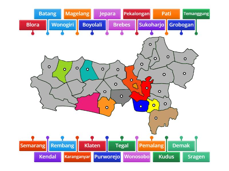 PETA JAWA TENGAH - Labelled diagram