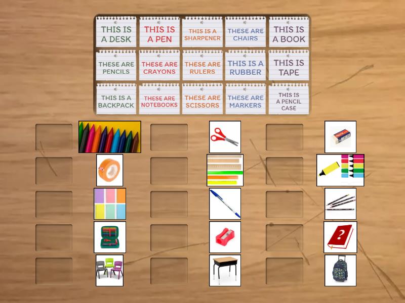School supplies - Une las parejas