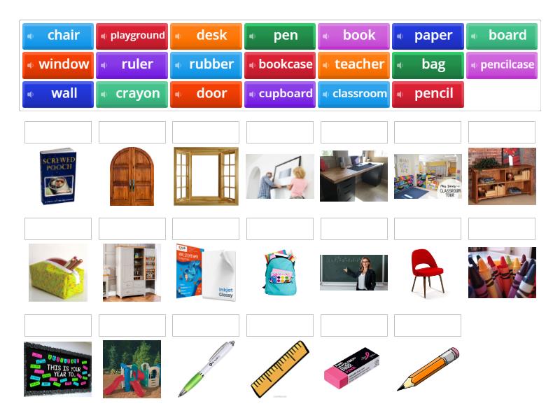 Classroom Objects - Match up