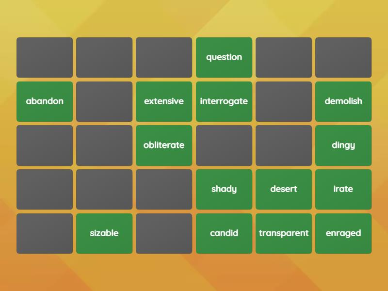 synonyms (gcse level) - Matching pairs