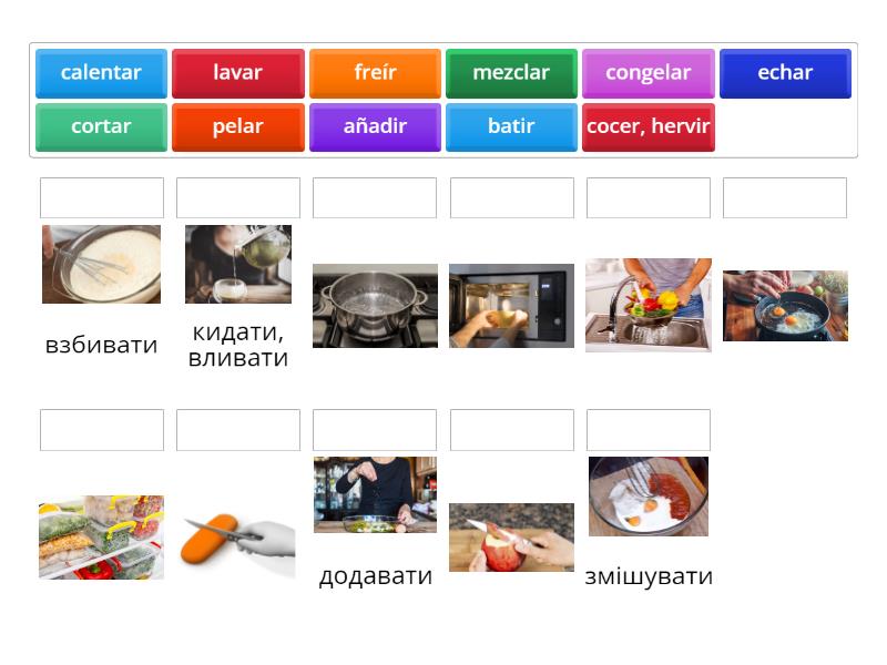 verbos de cocina - Match up