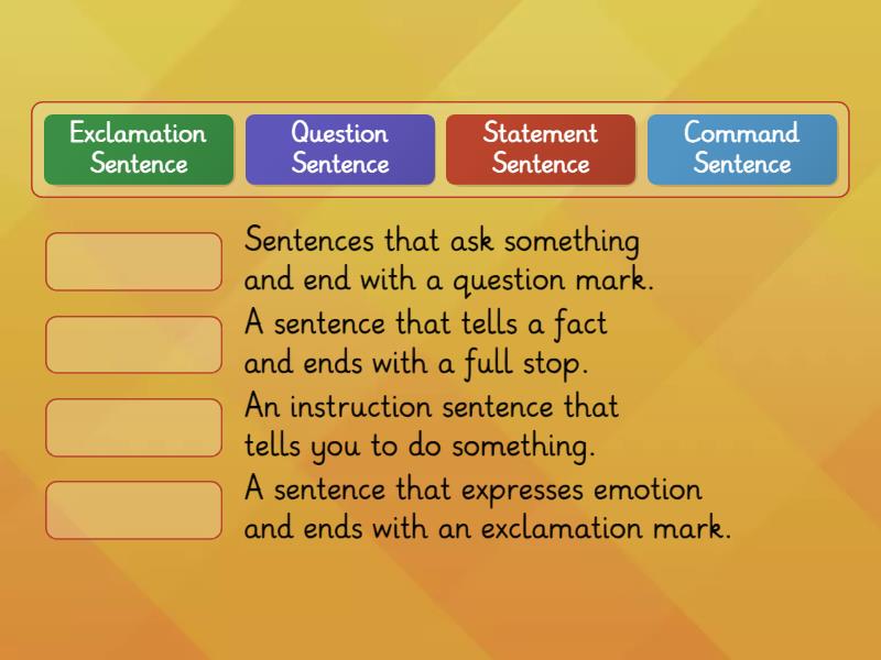 Types of Sentences - Match up