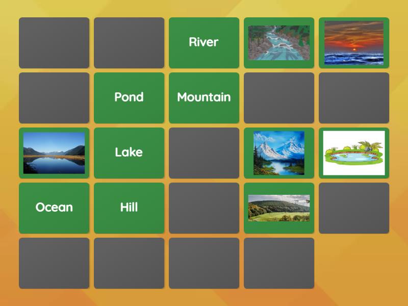Landforms - Matching pairs