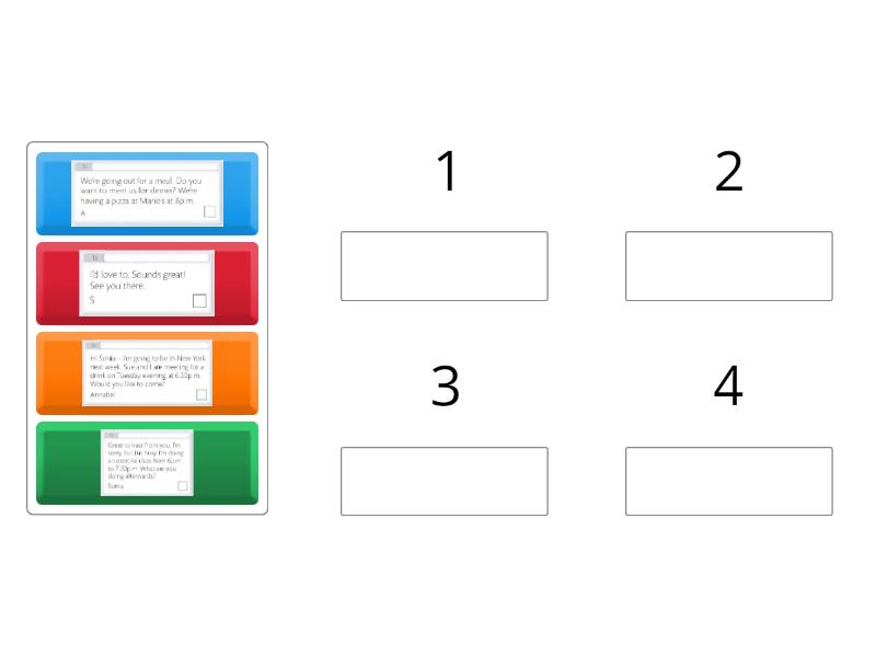 SpeakOut A2, Unit 3.1 Writing (stages) - Group sort
