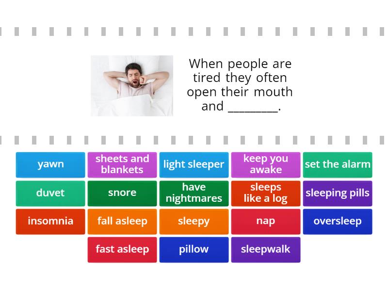 B2.1 - Vocabulary - Sleeping - - IC - Find the match