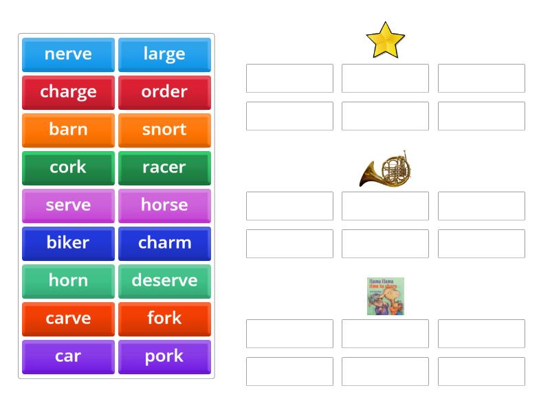 Bossy-R word sort - Group sort