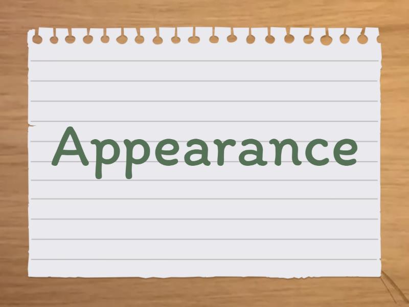 Appearance - Flash cards