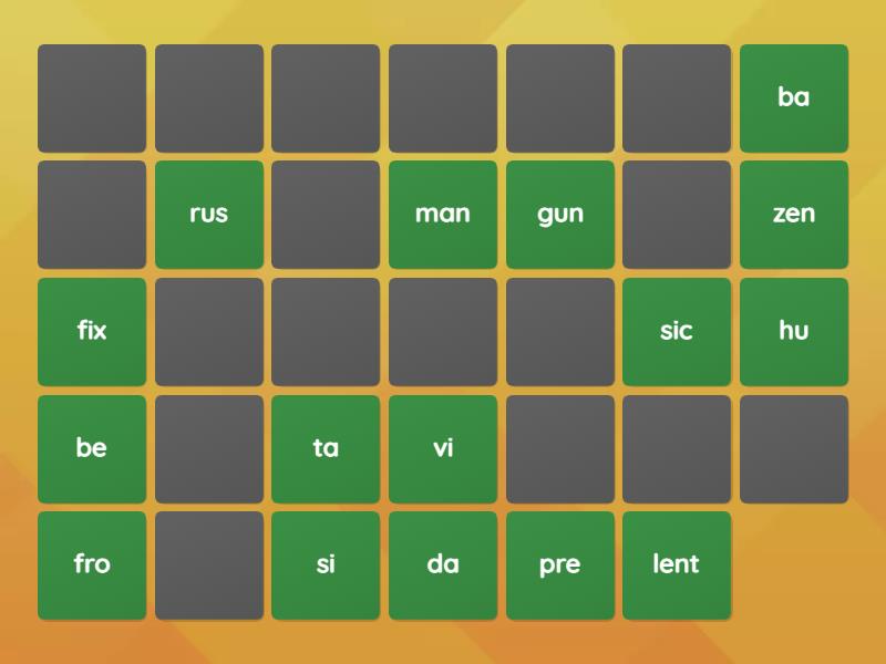 Open/Closed Multisyllabic Word Match - Matching pairs
