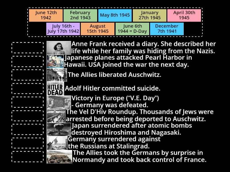 3e - LET'S REVISE HISTORY (WW2 Chronology) Part 2 - Une las parejas