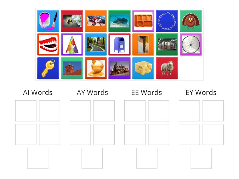 AI, AY, EE, EY Vowel Team Review - Group sort