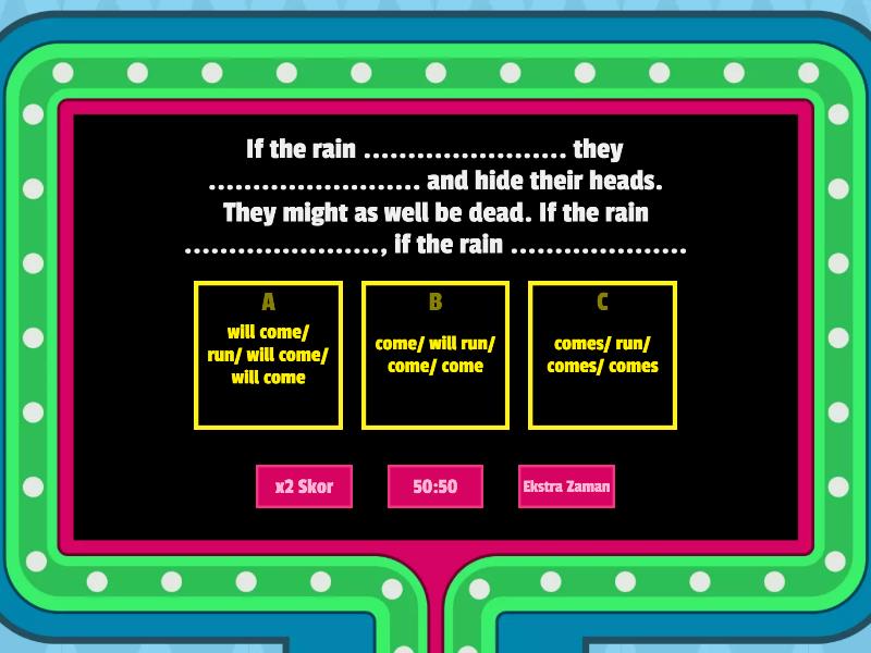 Conditionals - Gameshow quiz