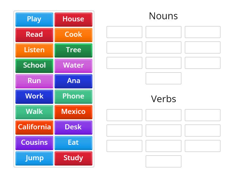 Nouns vs. Verbs - Group sort