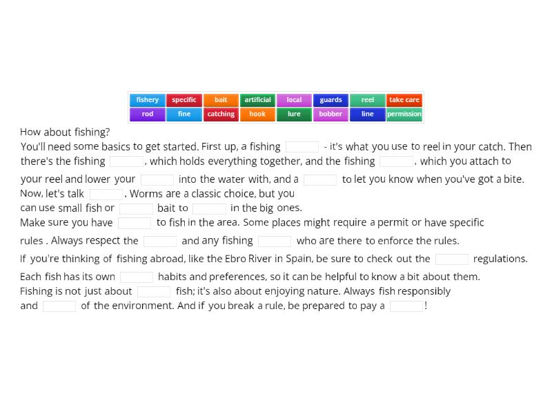 Fishing - Complete the sentence