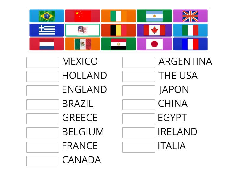COUNTRIES (SELECT THE CORRECT FLAG) - Match up