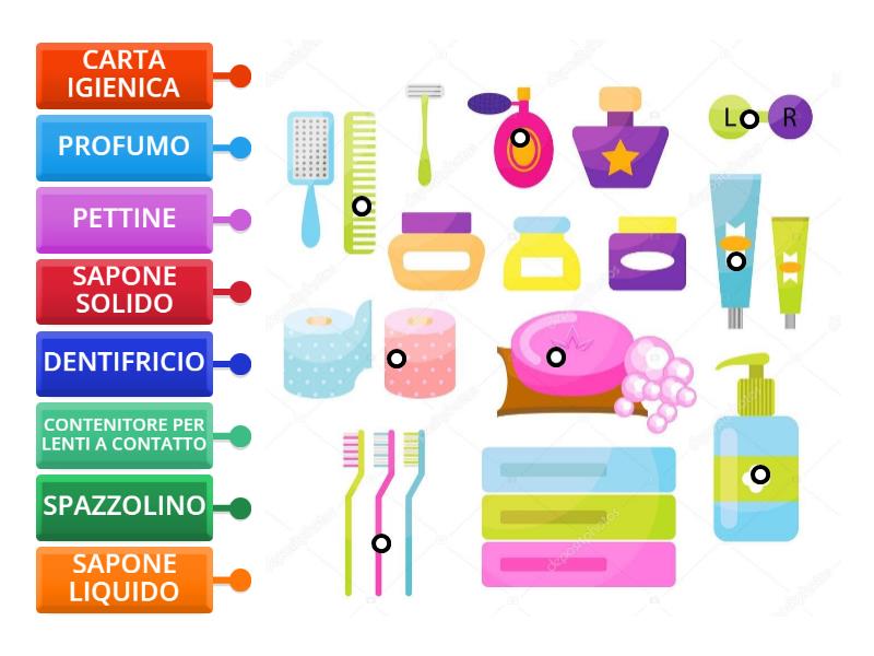 OGGETTI PER LA TUA IGIENE PERSONALE - Labelled diagram