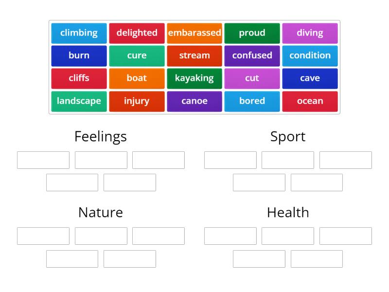 SB Word sorting Exam Skills Trainer Solutions Pre-Intermediate - Group sort