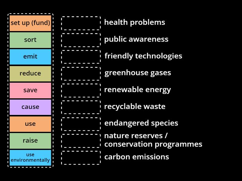 EGE 8.2 Environmental problems - Une las parejas