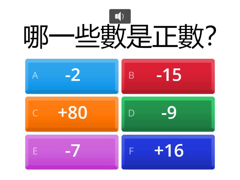 判斷負號、正號、負數、0、正數 - Quiz