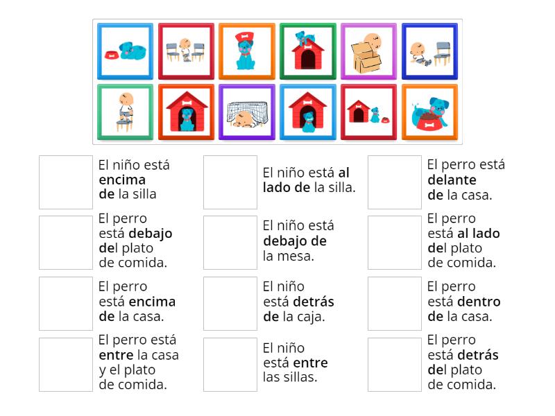 Preposiciones de lugar 3 - Match up