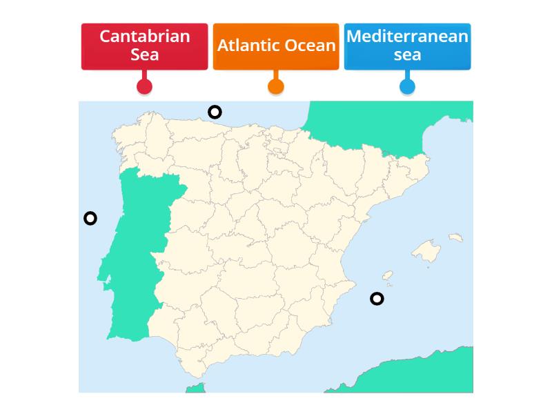WHICH SEAS SURROUND SPAIN? - Labelled diagram