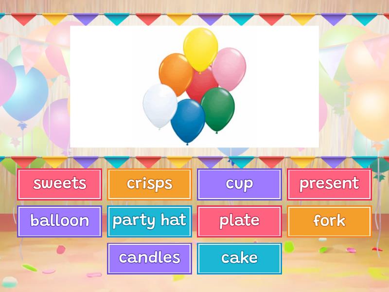 Birthday vocabulary - Find the match